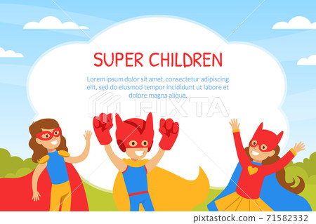 Super Children Banner Template with Space for... - Stock Illustration ...