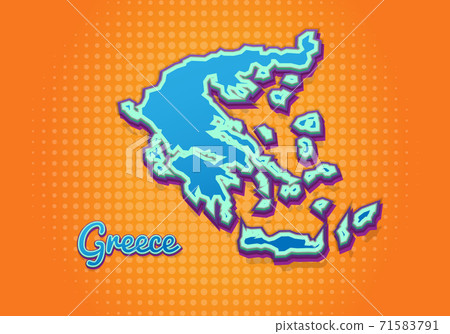 Retro map of greece with halftone background.... - Stock Illustration ...