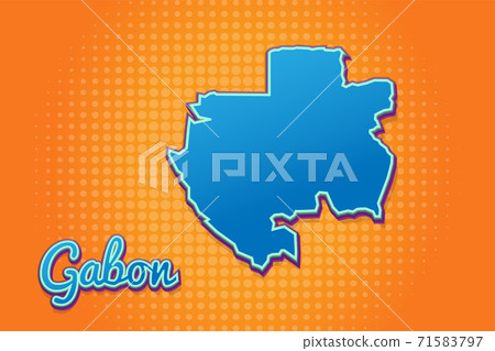 Retro map of gabon with halftone background.... - Stock Illustration ...