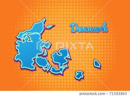 Retro map of denmark with halftone background.... - Stock Illustration ...