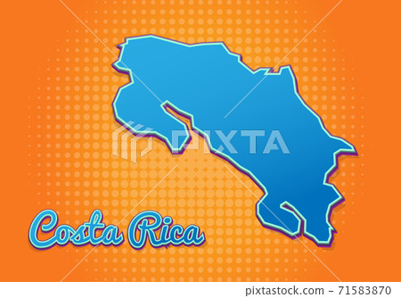 Retro map of costa Rica with halftone... - Stock Illustration [71583870 ...