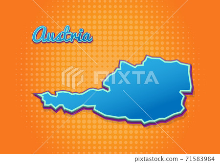 Retro map of austria with halftone background.... - Stock Illustration ...