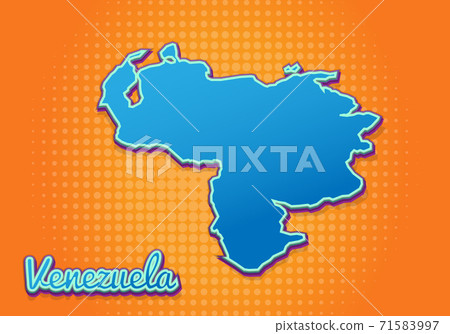 Retro map of Venezuela with halftone...-插圖素材 [71583997] - PIXTA圖庫