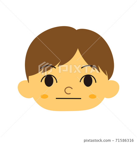 Boy's face expression expressionless - Stock Illustration [71586316 ...