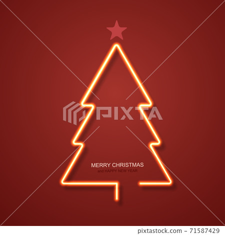 vector modern neon Christmas tree background. - Stock Illustration ...