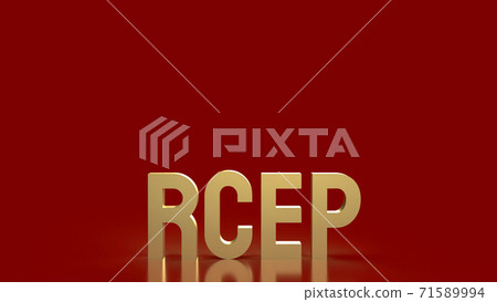 The gold text rcep or Regional Comprehensive... - Stock Illustration ...