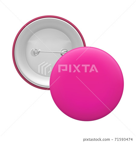 Blank pink round pin isolated on white background - Stock Illustration ...