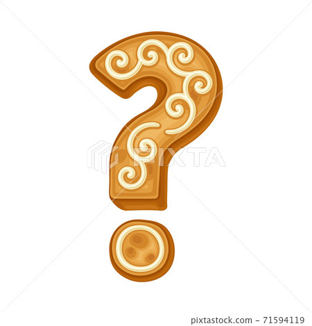 Question Mark as Shaped Baked Cookie and Merry... - Stock Illustration ...