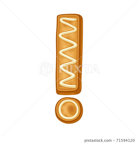 Exclamation Mark as Shaped Baked Cookie and... - Stock Illustration ...