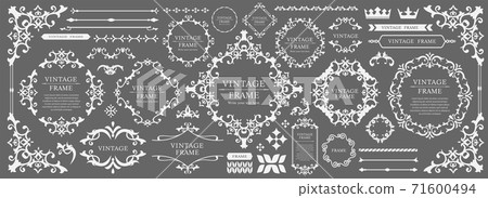 High-class vintage frame design set Ruled line... - Stock Illustration ...