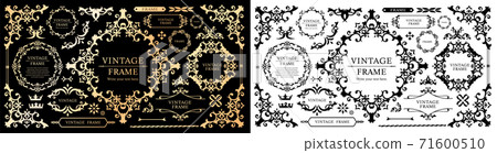 High-class vintage frame design set Ruled line... - Stock Illustration ...