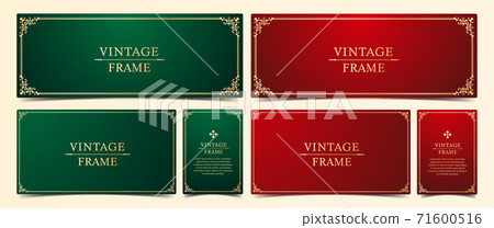 High-class vintage frame design set Ruled line... - Stock Illustration ...