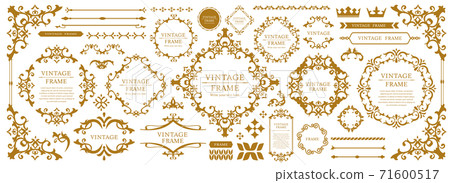 High-class vintage frame design set Ruled line... - Stock Illustration ...