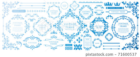 High-class vintage frame design set Ruled line... - Stock Illustration ...