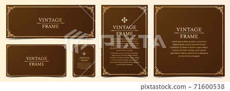 High-class vintage frame design set Ruled line... - Stock Illustration ...