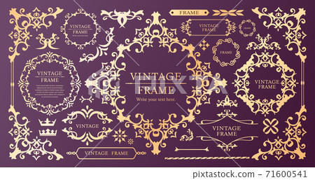 High-class vintage frame design set Ruled line... - Stock Illustration ...