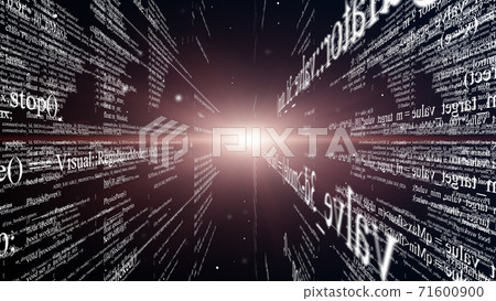 Blocks of program code flying in virtual space - Stock Illustration ...
