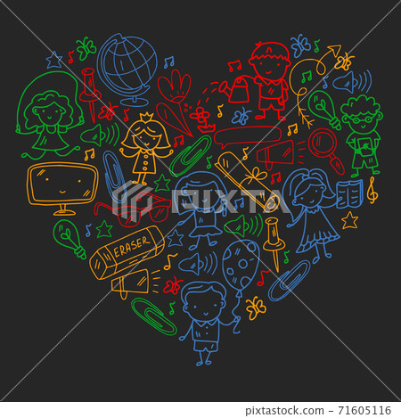 Vector pattern with items for school. Online... - Stock Illustration ...