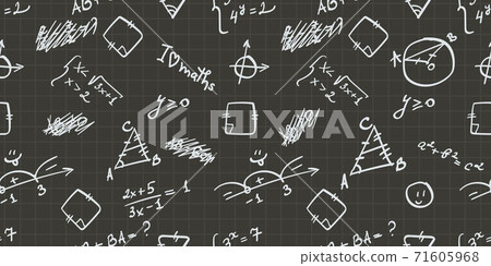 seamless pattern maths formulas black paper - Stock Illustration ...