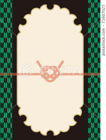 Traditional pattern Black base Green Yazaki... - Stock Illustration ...