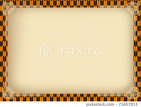 Traditional pattern Black base Orange Yazaki... - Stock Illustration ...