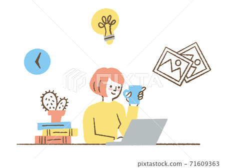 Woman doing creative work - Stock Illustration [71609363] - PIXTA