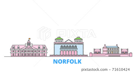 United States, Norfolk line cityscape, flat...-插圖素材 [71610424] - PIXTA圖庫