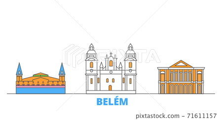 Brazil , Belem line cityscape, flat vector.... - Stock Illustration ...