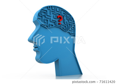 Brain and question mark. - Stock Illustration [71611420] - PIXTA
