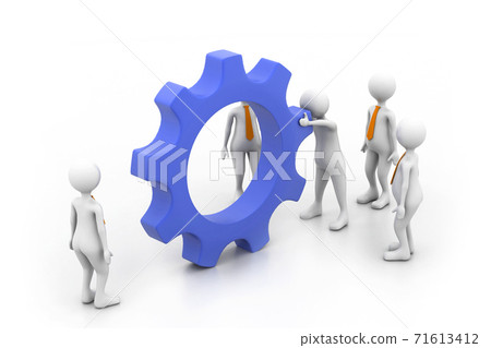 Business people moving on gear. - Stock Illustration [71613412] - PIXTA