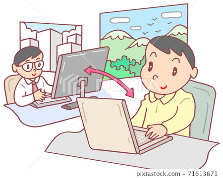 Telework / country life - Stock Illustration [71613671] - PIXTA