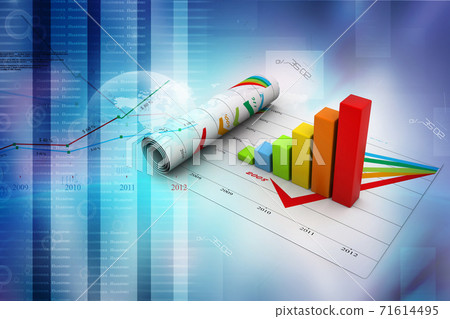 Business graph in abstract background. - Stock Illustration [71614495 ...