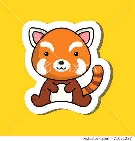 Cute cartoon sticker little panda logo...-插圖素材 [71621257] - PIXTA圖庫