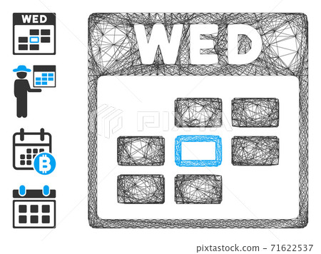 Linear Wednesday Calendar Grid Vector Mesh - Stock Illustration ...