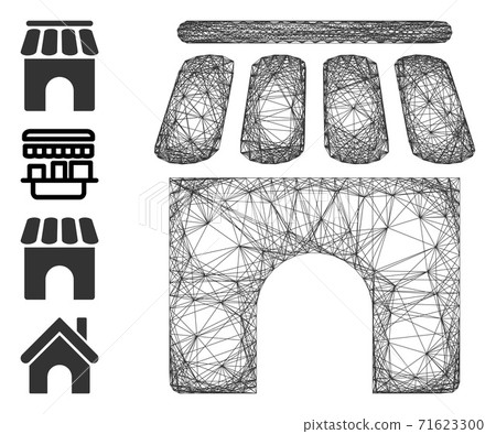 Linear Shop Building Vector Mesh - Stock Illustration [71623300] - PIXTA