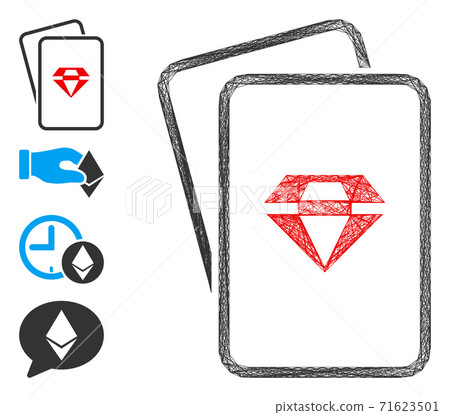 Net Ruby Gambling Cards Vector Mesh - Stock Illustration [71623501] - PIXTA