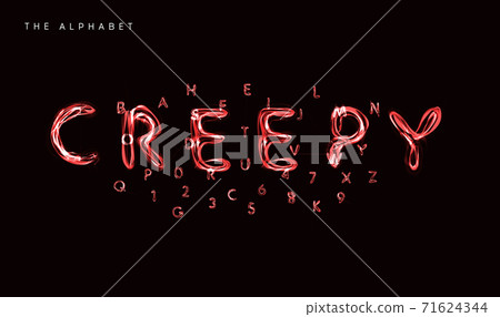 Creepy style alphabet, witch's potion font,... - Stock Illustration ...