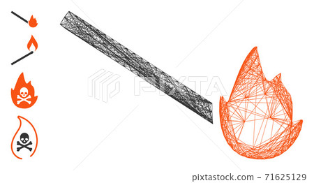 Linear Match Flame Vector Mesh - Stock Illustration [71625129] - PIXTA