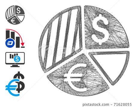 Net Currency Pie Chart Vector Mesh - Stock Illustration [71628055] - PIXTA
