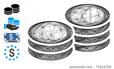 Linear Coins Vector Mesh - Stock Illustration [71628208] - PIXTA