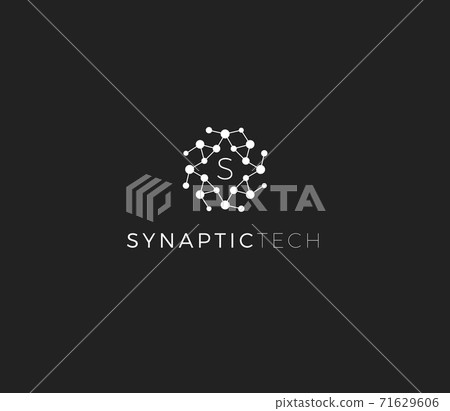 Synapse structure, abstract vector logo... - Stock Illustration ...