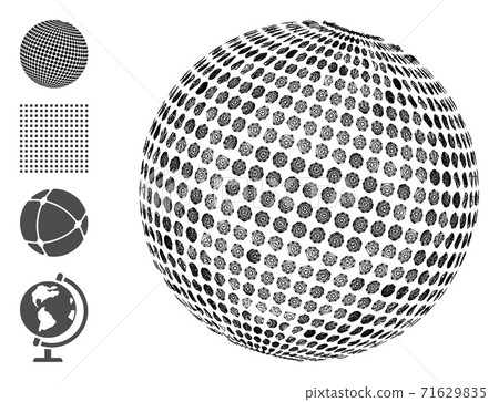 Hatched Abstract Dotted Sphere Vector Mesh - Stock Illustration ...