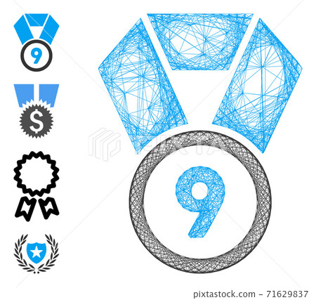 Net 9Th Place Medal Vector Mesh - Stock Illustration [71629837] - PIXTA