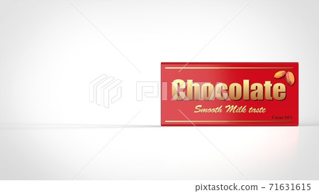 Chocolate bar red white background front right - Stock Illustration ...