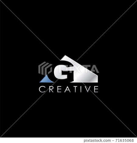 G Letter Negative Space Logo, Creative... - Stock Illustration ...