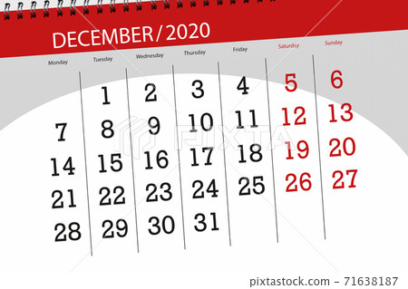 Calendar planner for the month december 2020,... - Stock Illustration ...