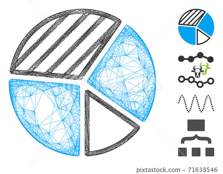 Net Pie Chart Vector Mesh - Stock Illustration [71638546] - PIXTA
