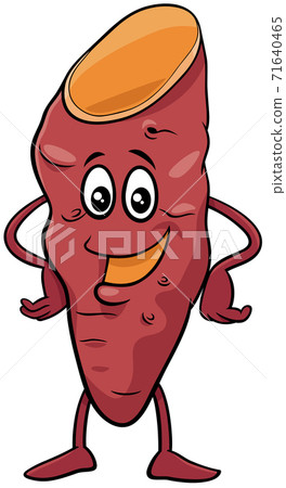 cartoon yam vegetable comic character - Stock Illustration [71640465 ...
