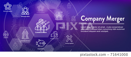 Companies merging together, one buying out the...-插圖素材 [71641008] - PIXTA圖庫