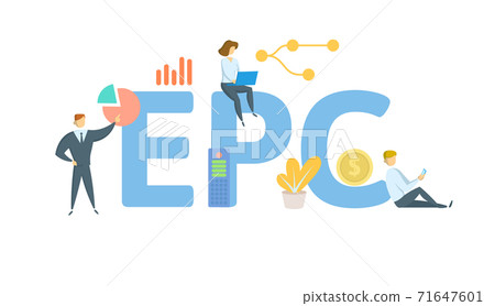 EPC, Earnings Per Click. Concept with keywords,... - Stock Illustration ...